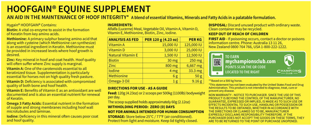 Hoofgain - HYGAIN - Horse Feeds & Supplements