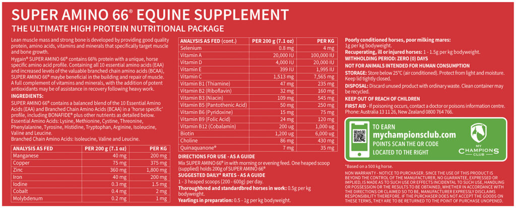 Super Amino 66 - HYGAIN - Horse Feeds & Supplements